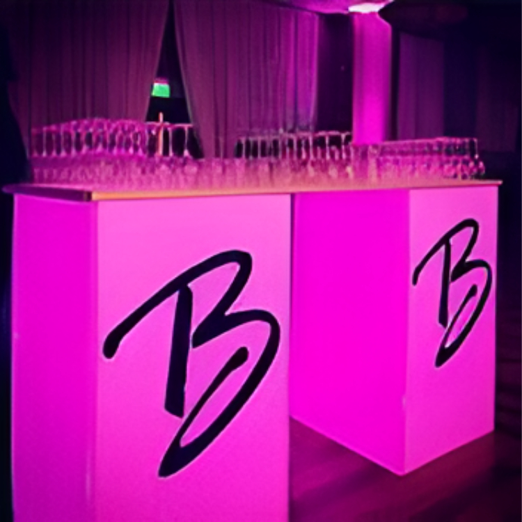 LED 2 Column Bar, Full Front Bar and Bar Carts - Baltimore Arcade Rentals